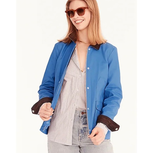J. Crew | Jackets & Coats | J Crew Barn Jacket Delphinium Blue | Poshmark